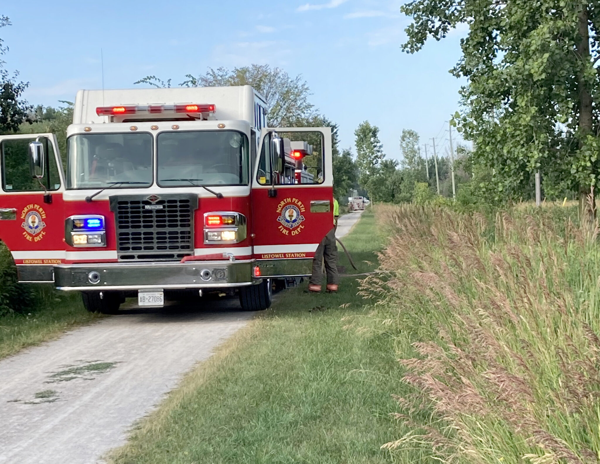 North Perth firefighters responds to bush fire near Erie Meats