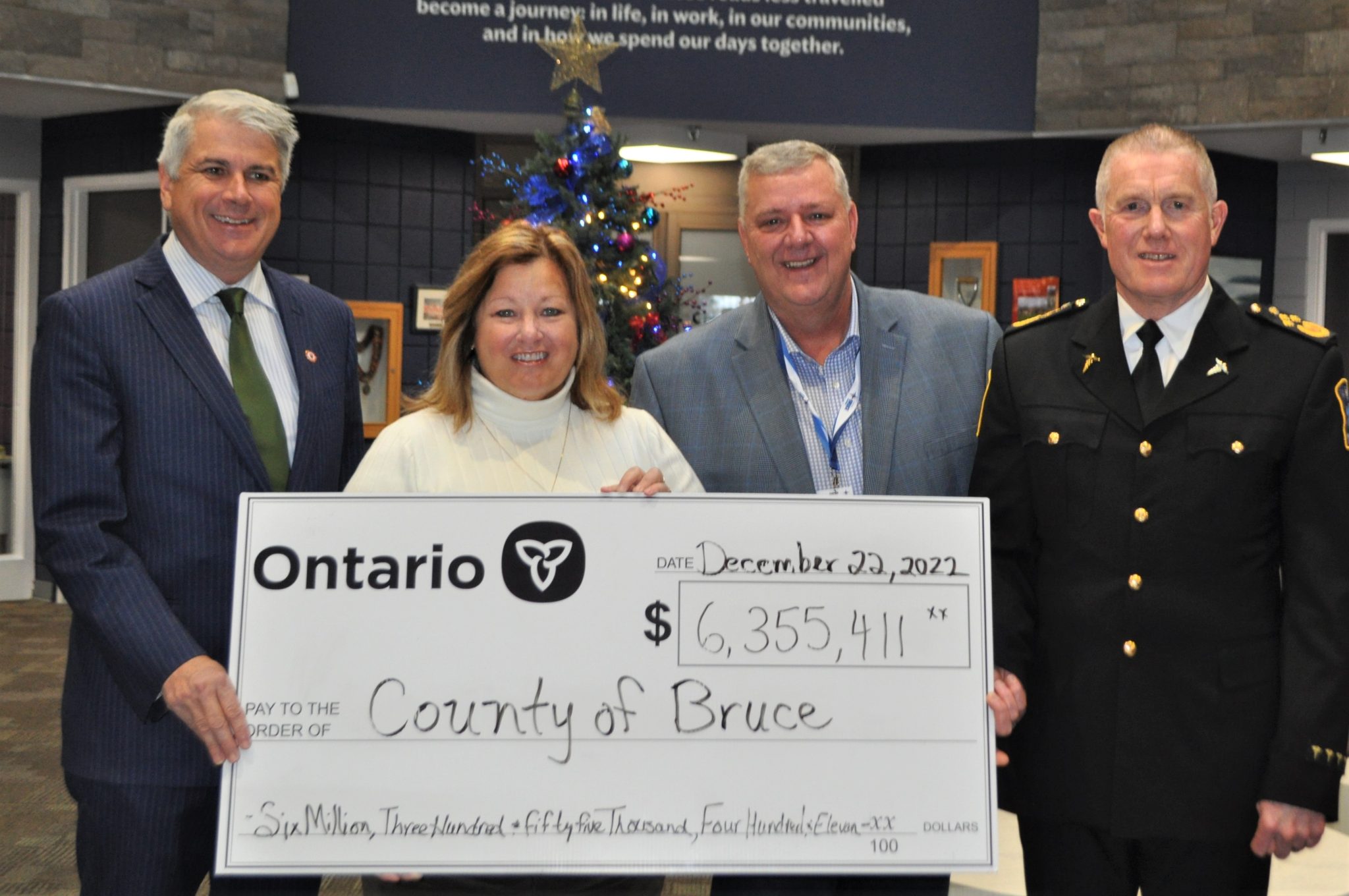 MPP presents $6M cheque for Bruce County paramedic services