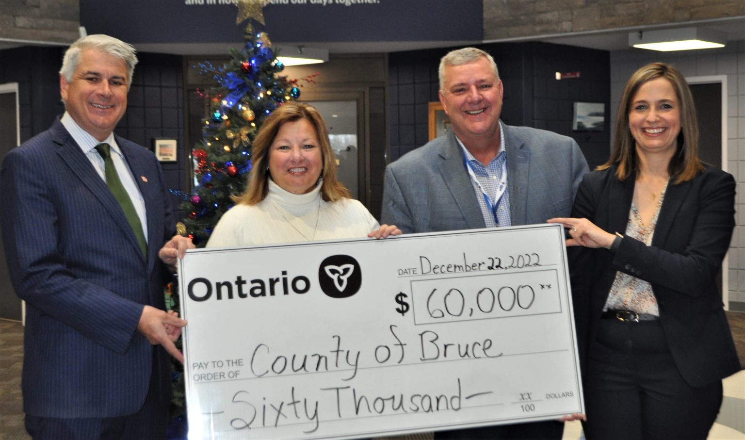 MPP presents cheque for Bruce County seniors initiative