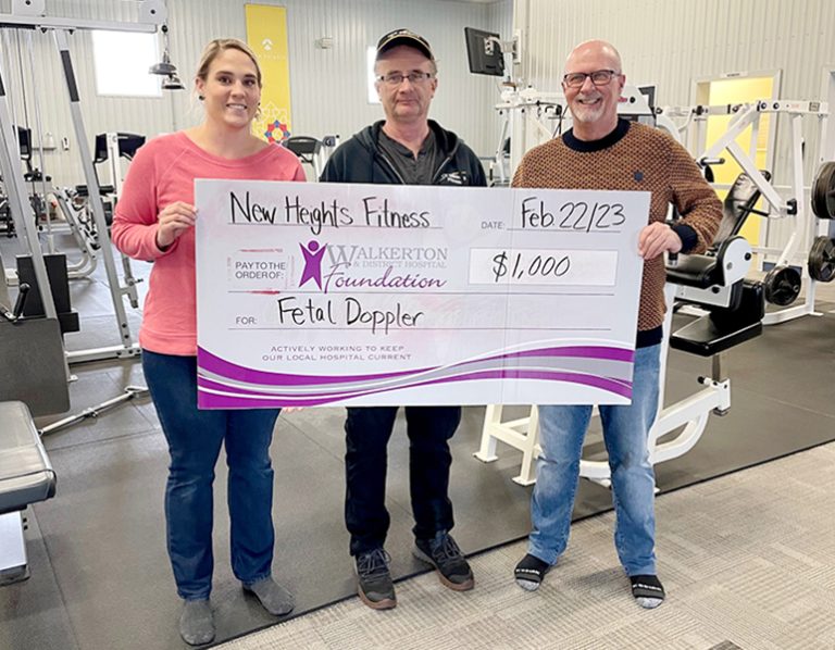 New Heights Fitness makes donation to Walkerton hospital