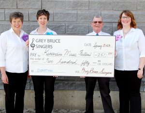 Grey Bruce Singers make donation to Kincardine Summer Music Festival