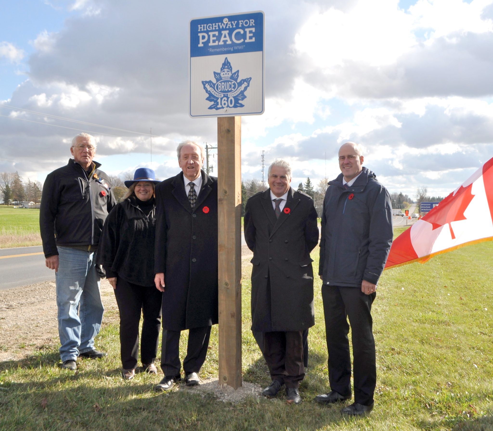 Signs designating Bruce Road 19 as ‘Highway for Peace’ officially unveiled