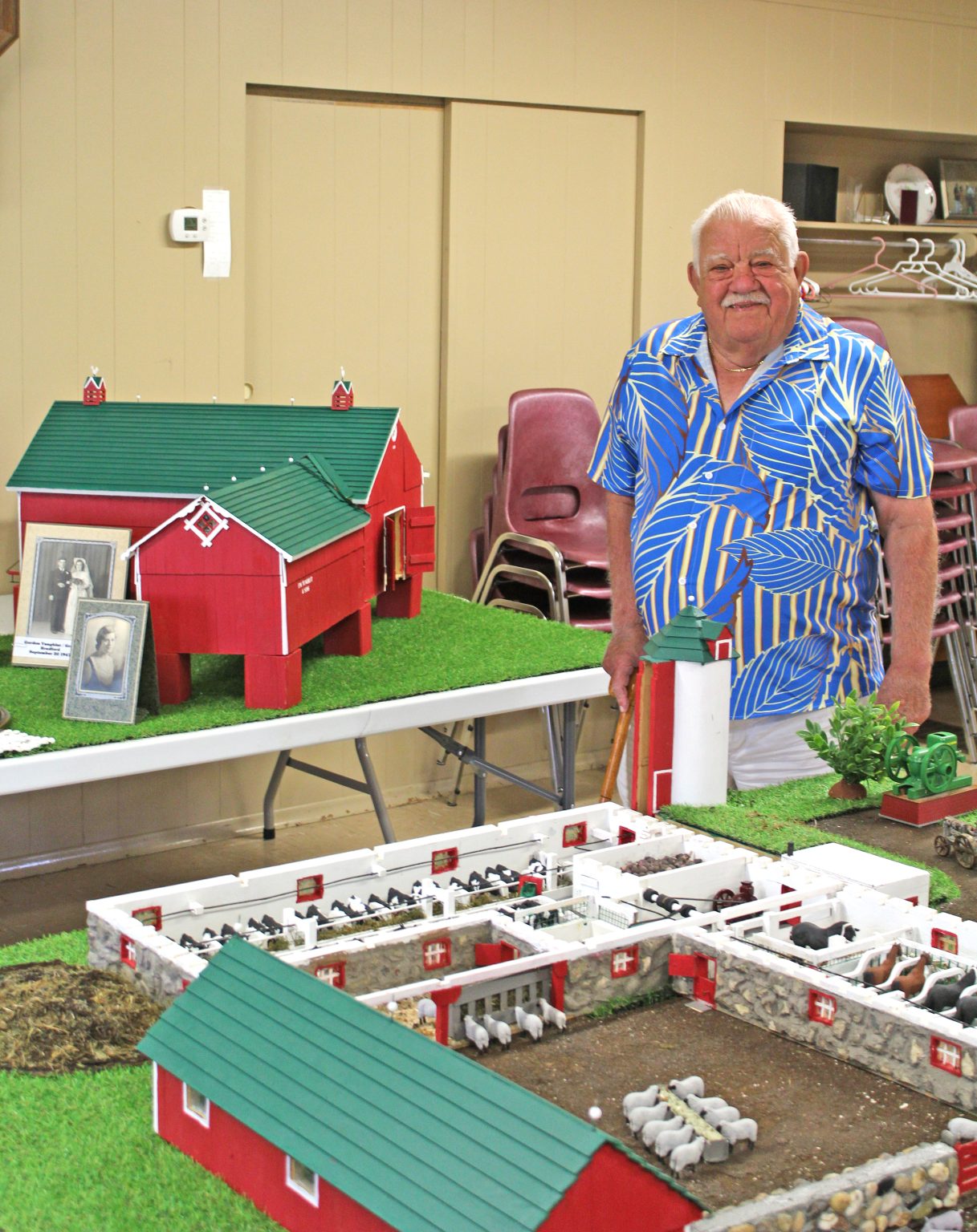 Local man builds scale model of family barn
